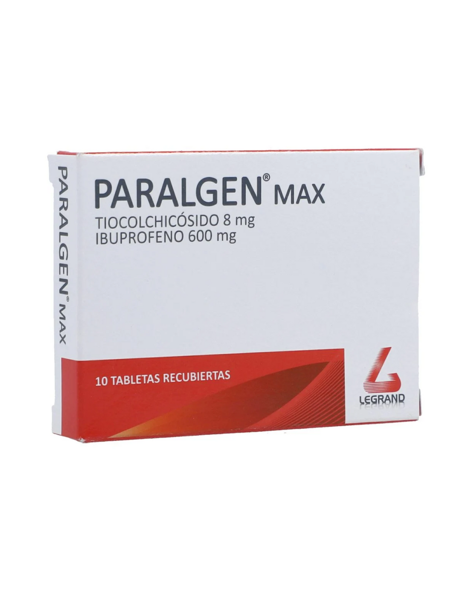 Paralgen Max (600+8)Mg Caja X 10 Tabletas Recubiertas (Legrand ...