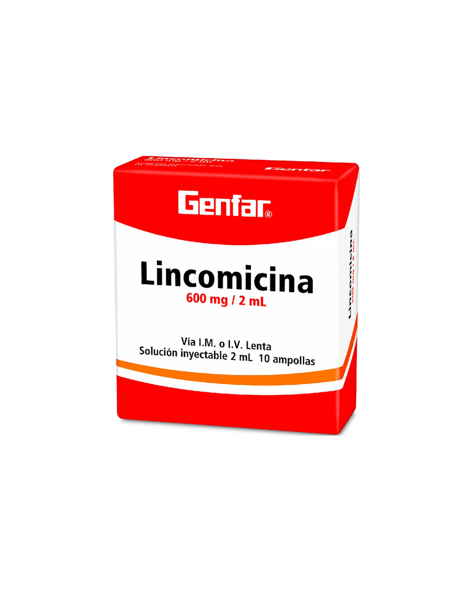 Solución Inyectable Lincomicina 600 Mg 2 mL Genfar Caja x 10 Ampollas ...